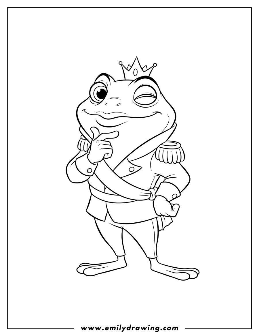 Princess And Frog Coloring Pages - Emily Drawing