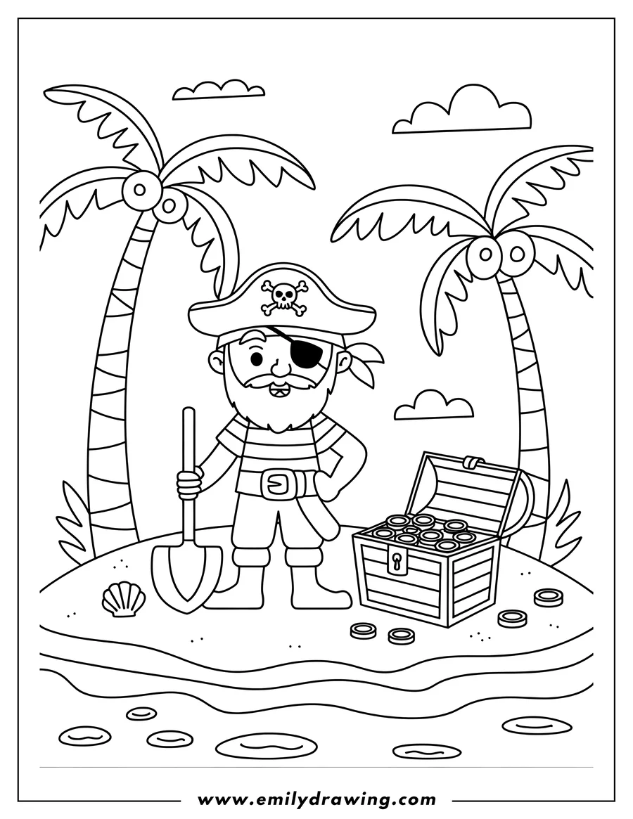 Pirate Coloring Pages - Emily Drawing
