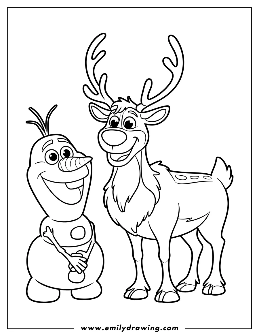 Olaf Coloring Pages - Emily Drawing