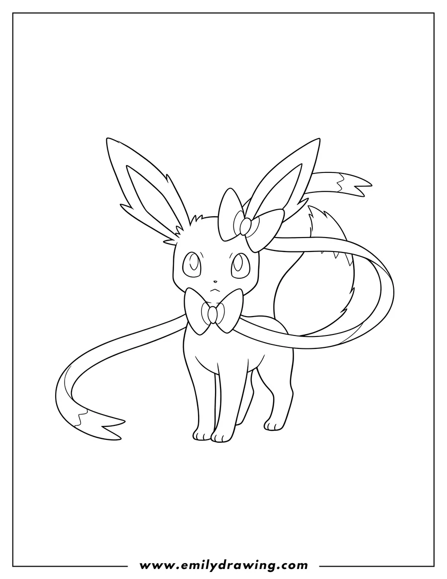 Sylveon Coloring Pages - Emily Drawing