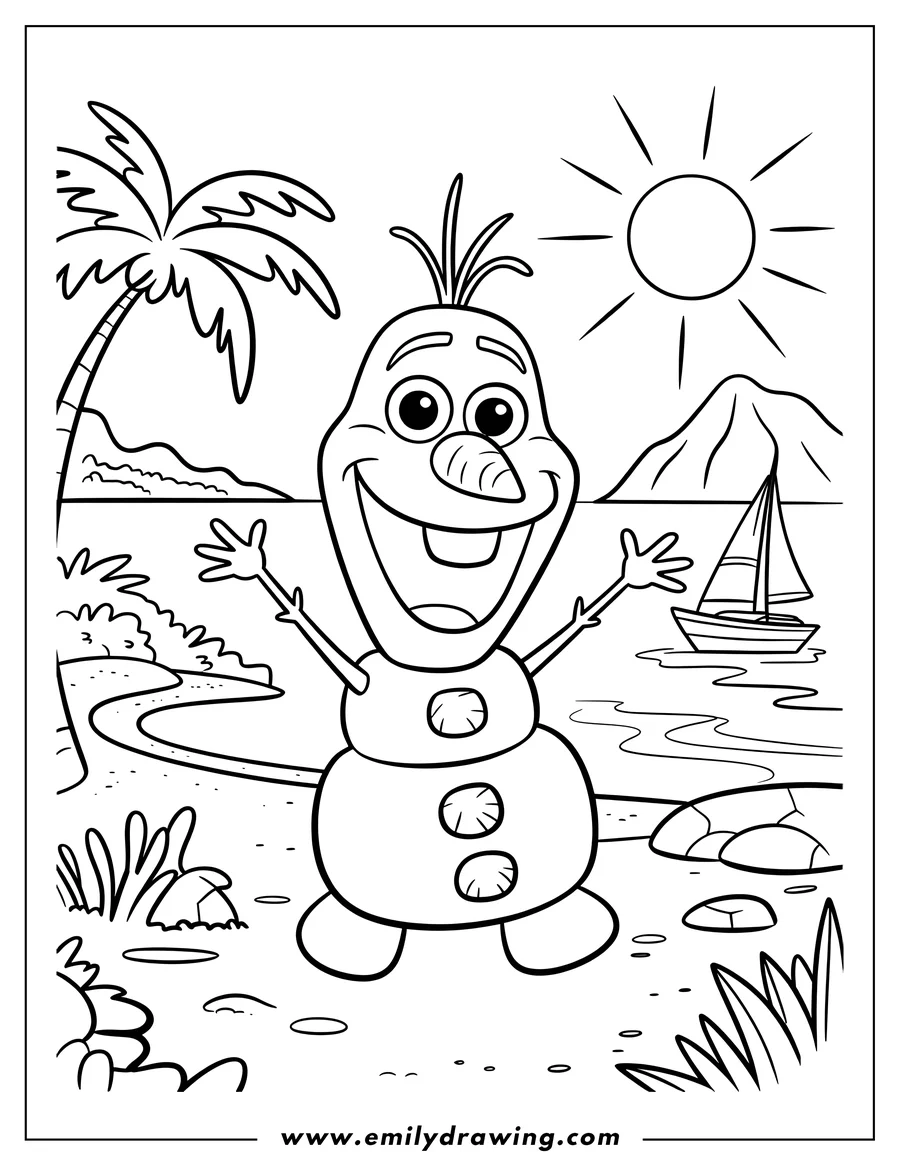 Olaf Coloring Pages - Emily Drawing