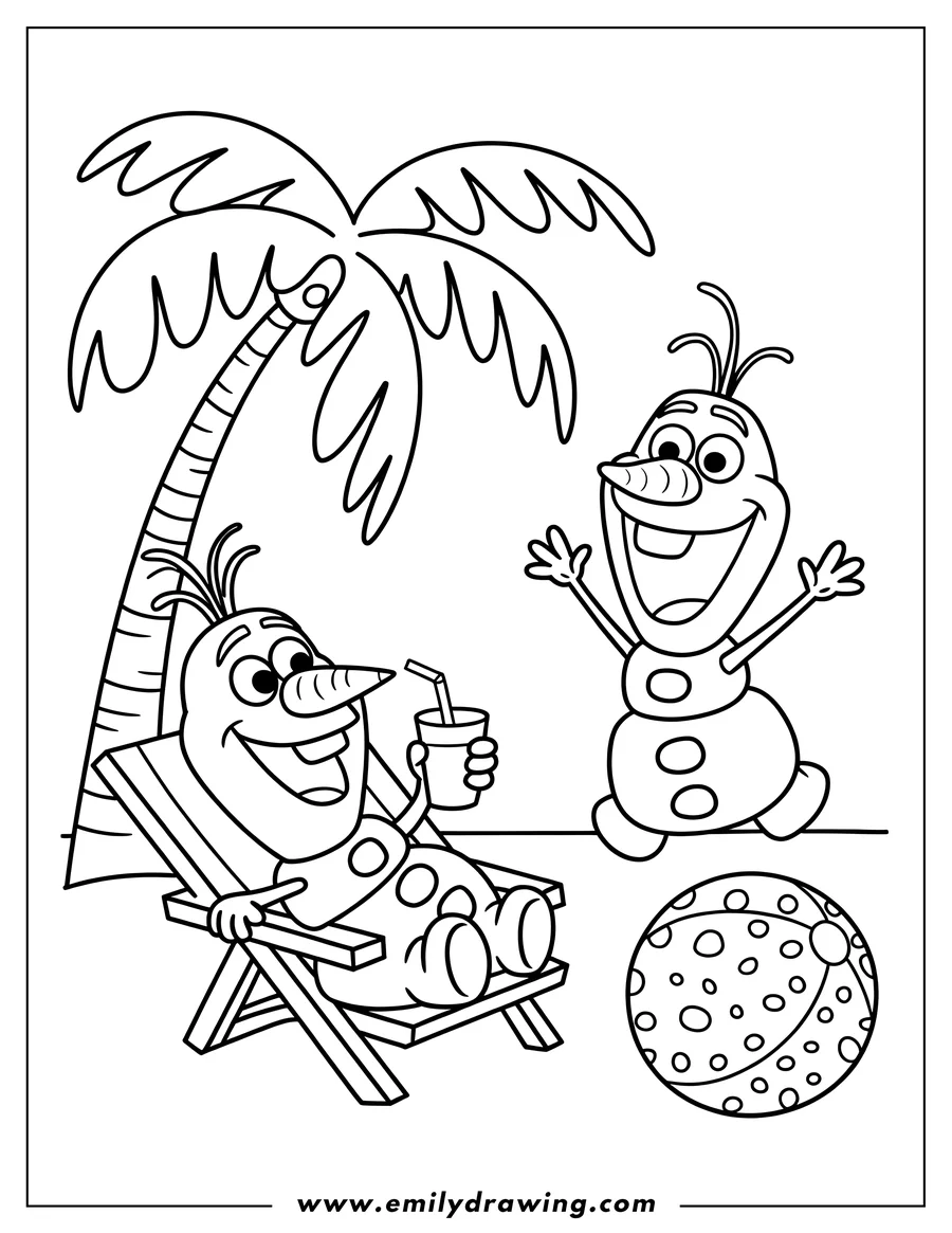 Olaf Coloring Pages - Emily Drawing