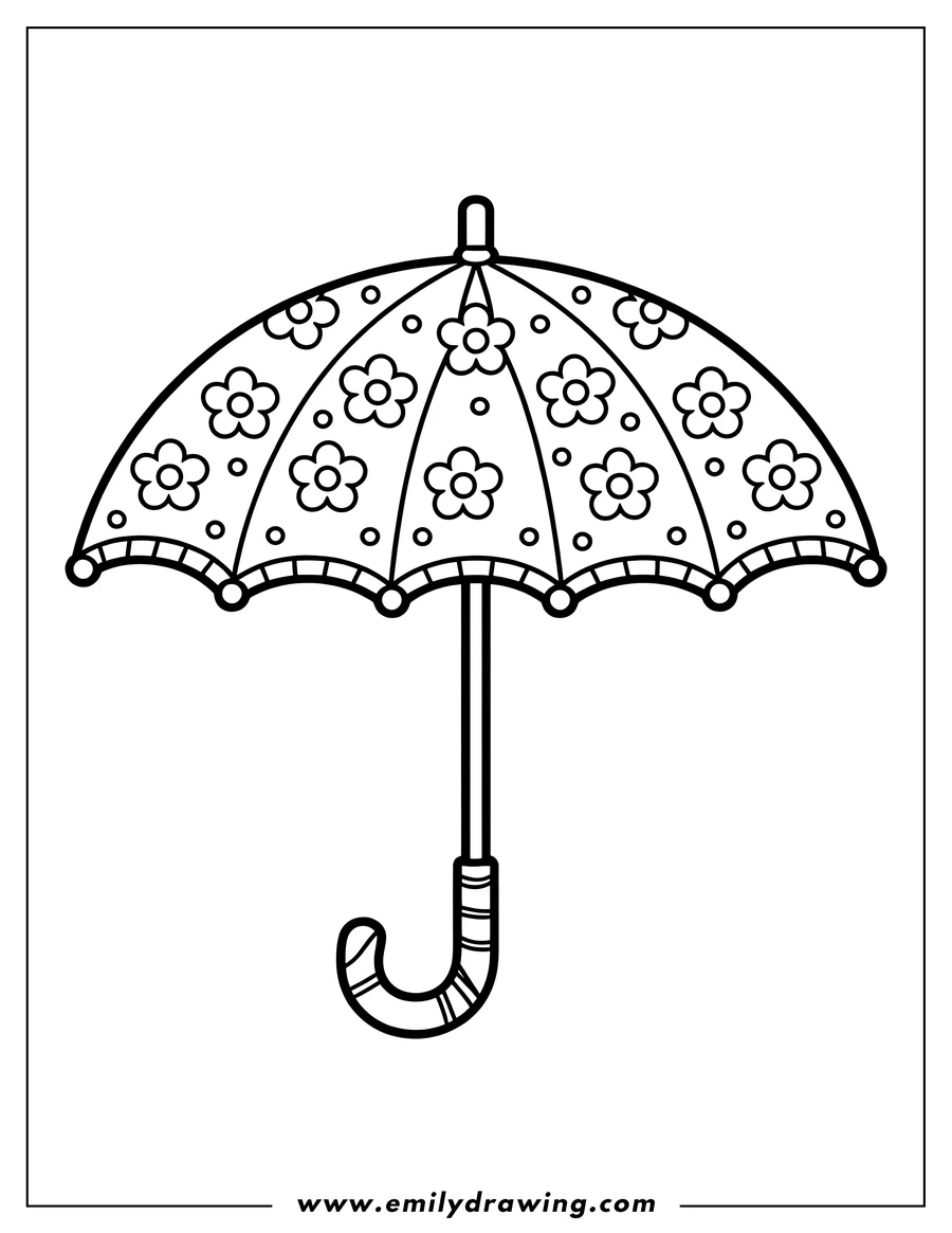 Umbrella Coloring Pages - Emily Drawing