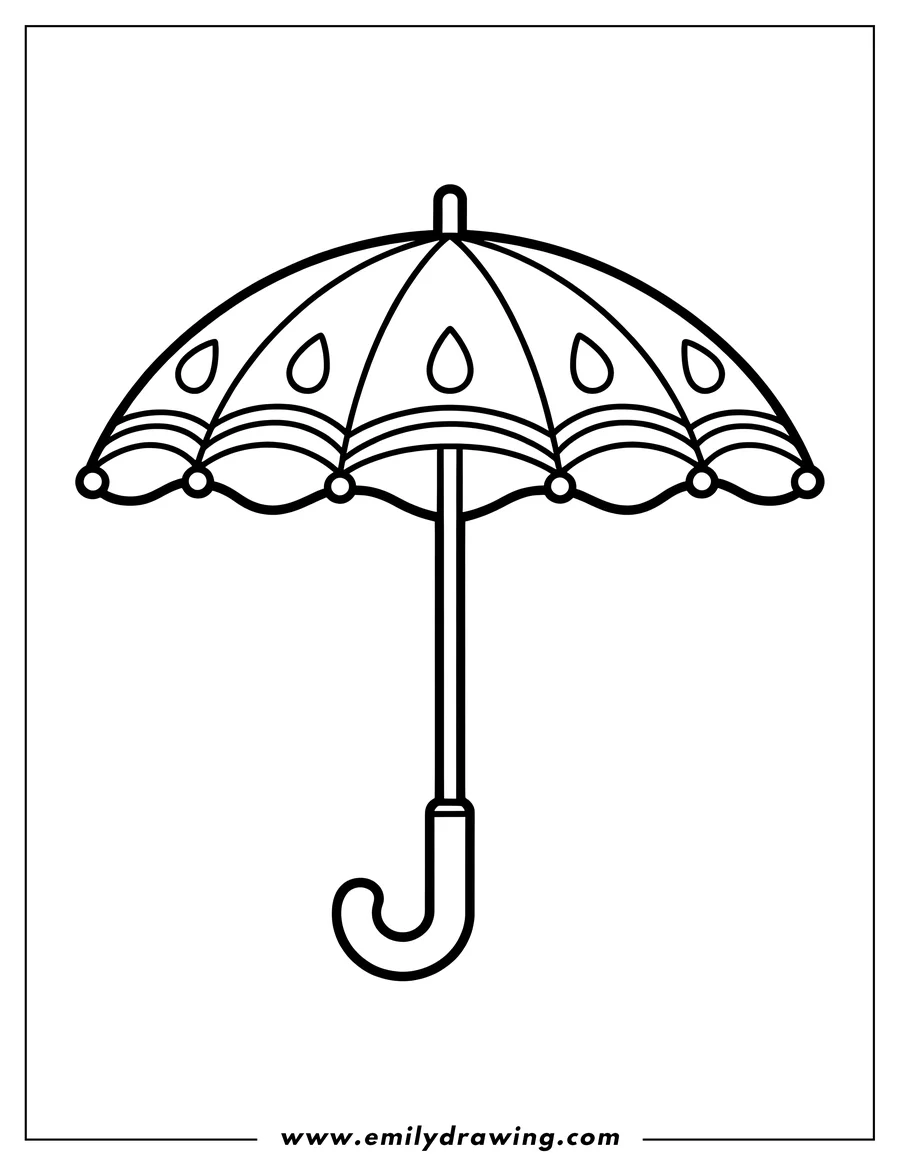 Umbrella Coloring Pages - Emily Drawing