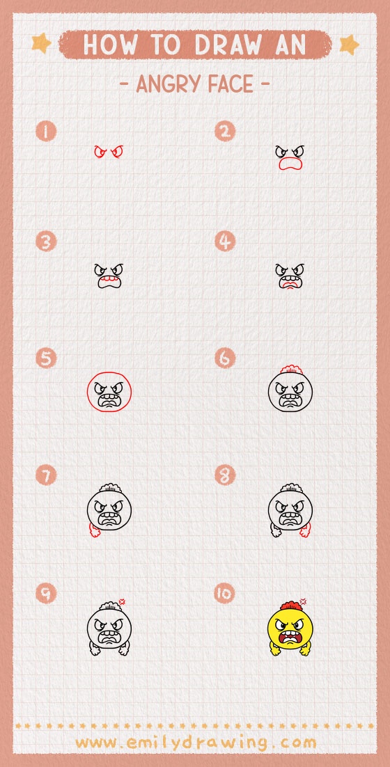How to Draw an Angry Face - Emily Drawing