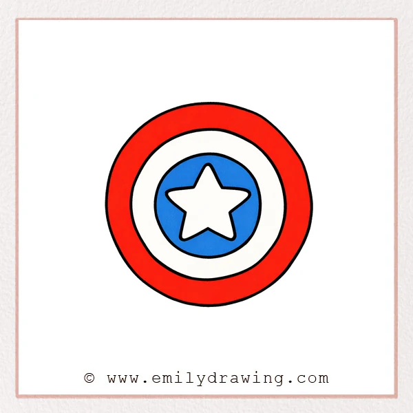 How to Draw a Captain Americas Shield - Emily Drawing