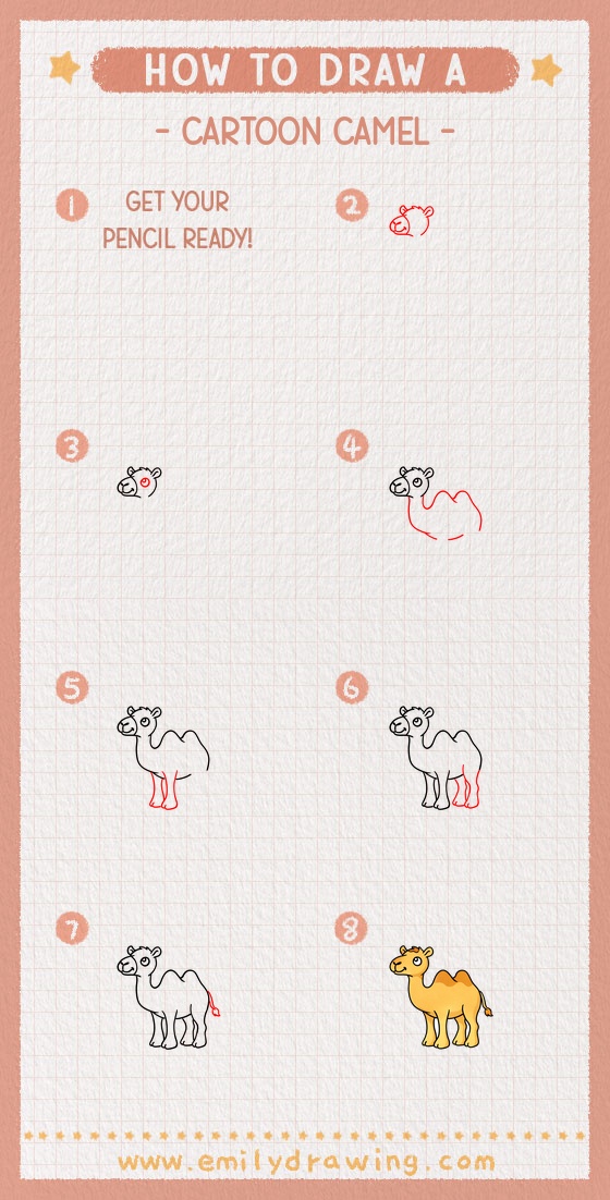 How to Draw a Cartoon Camel - Emily Drawing