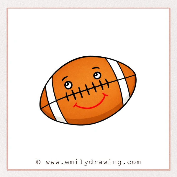How to Draw a Cartoon Football - Emily Drawing
