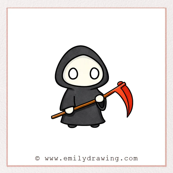 How to Draw a Cartoon Grim Reaper - Emily Drawing